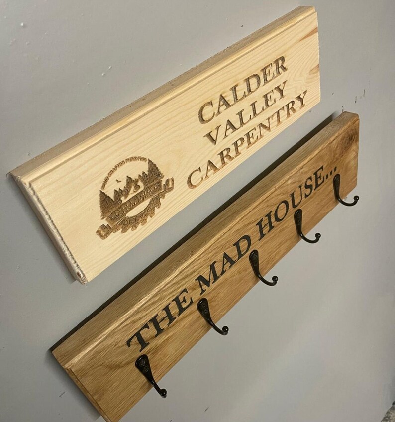 Solid Oak Key Rack Available With or Without Engraving. Multiple Sizes ...