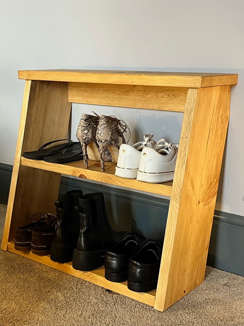 Solid Pine Shoe Rack. Unique, Sloped Design. Very Solid, Handmade ...