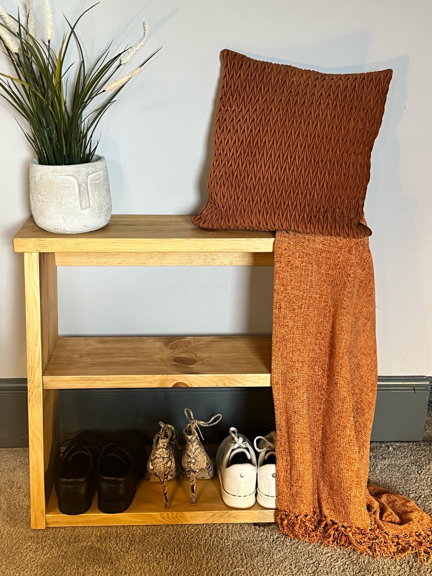 Solid Pine Shoe Rack. Unique, Sloped Design. Very Solid, Handmade ...