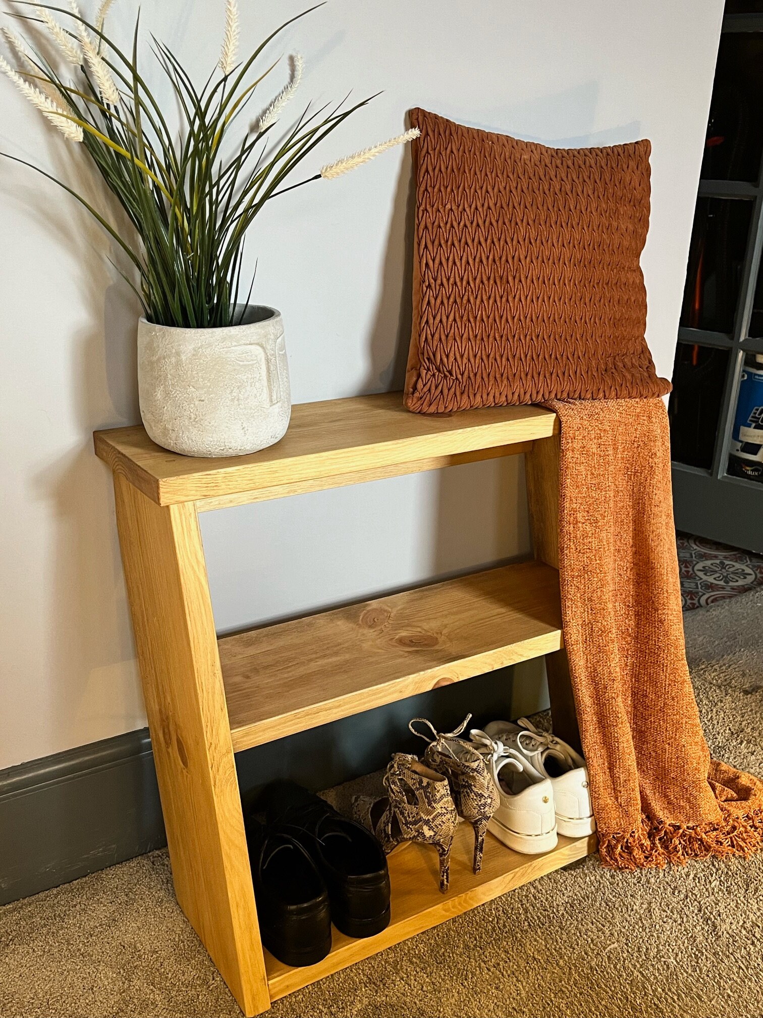 Solid Pine Shoe Rack. Unique, Sloped Design. Very Solid, Handmade ...