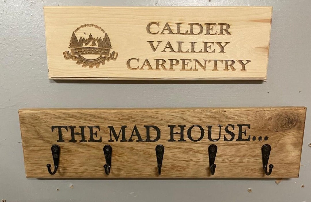 Solid Oak Key Rack Available With or Without Engraving. Multiple Sizes ...
