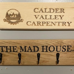 Solid Oak Key Rack Available With or Without Engraving. Multiple Sizes ...