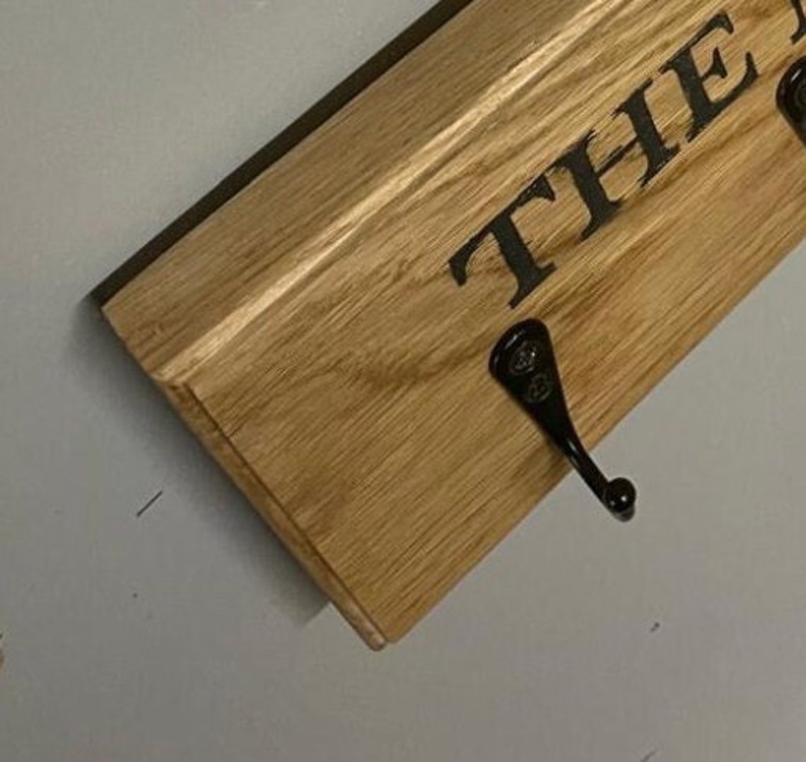 Solid Oak Key Rack Available With or Without Engraving. Multiple Sizes ...