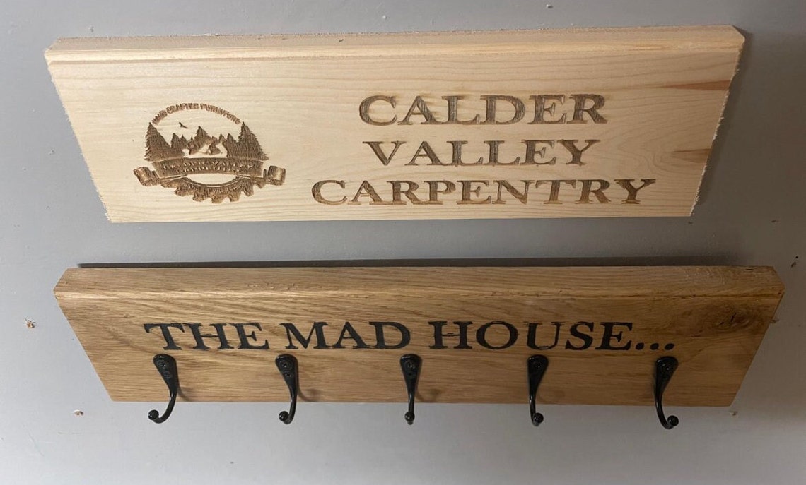 Solid Oak Key Rack Available With or Without Engraving. Multiple Sizes ...