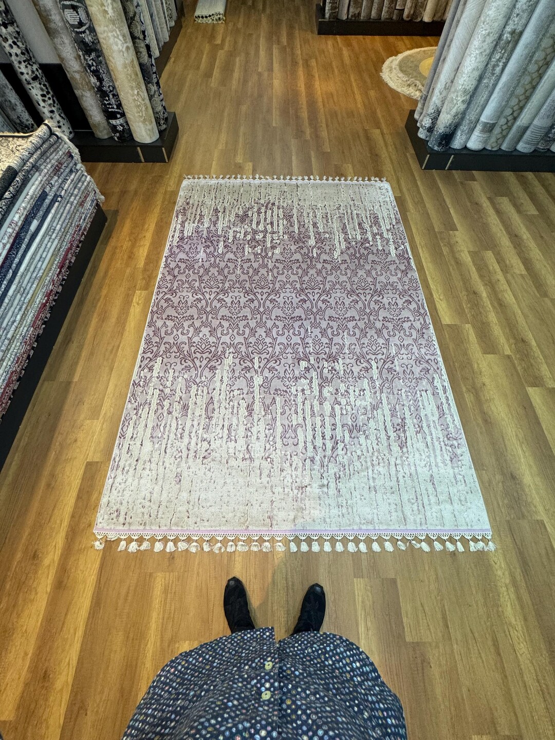 Lilac Rug, Modern Carpet, 7x10 Area Rug, Top Quality Silk Rug, Home ...