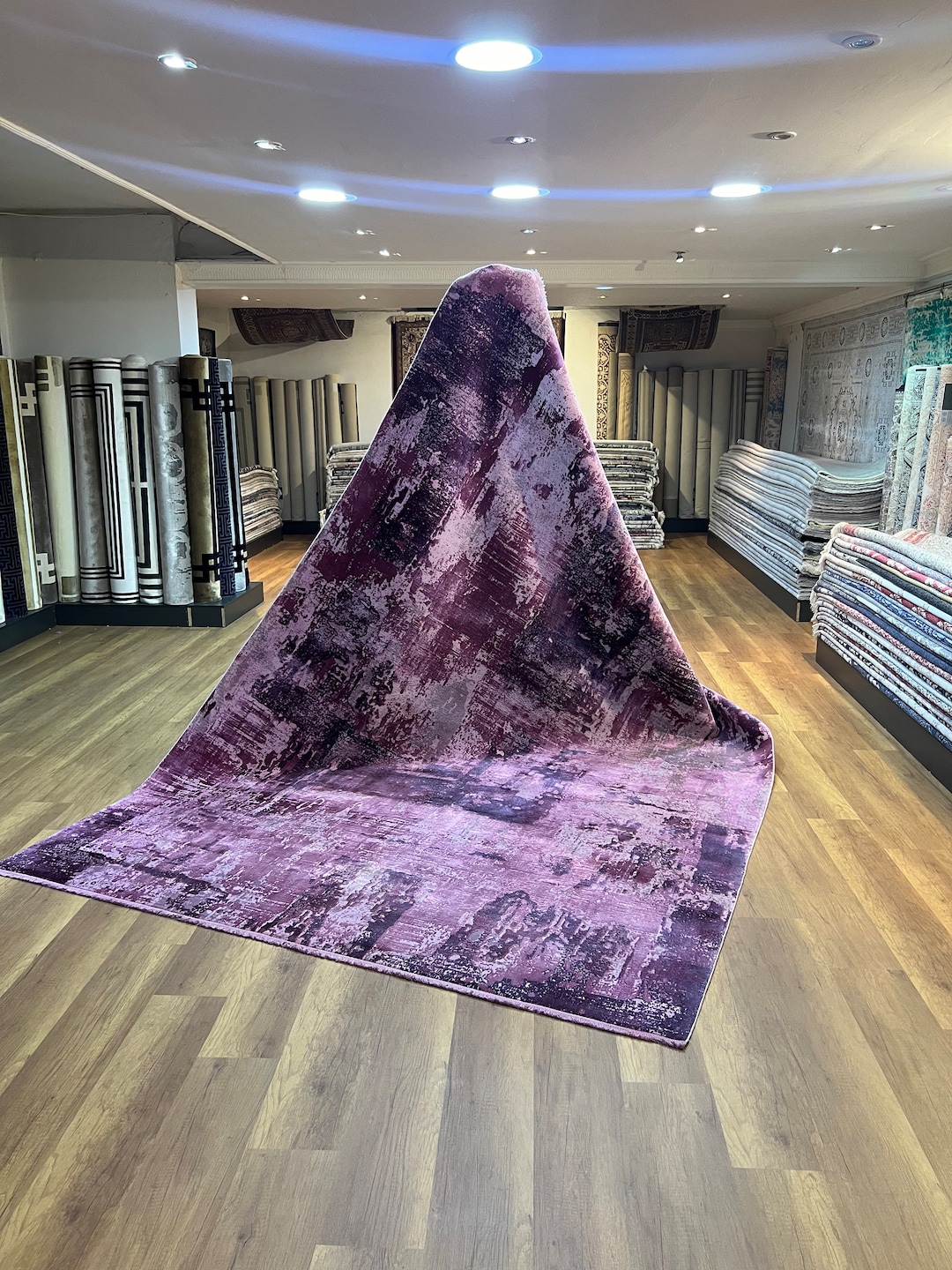 Purple Carpet, Modern Rug, Bamboo Silk Rug, 8x11 Area Rug, Purple Rug ...