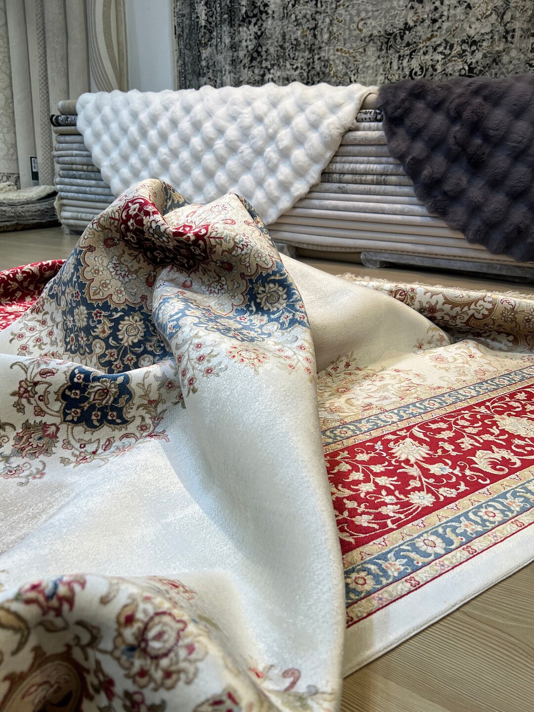 7x10 Red Silk Rug, Top Quality Silk Rug, Living Room Rug, 7x10 Silk Rug ...