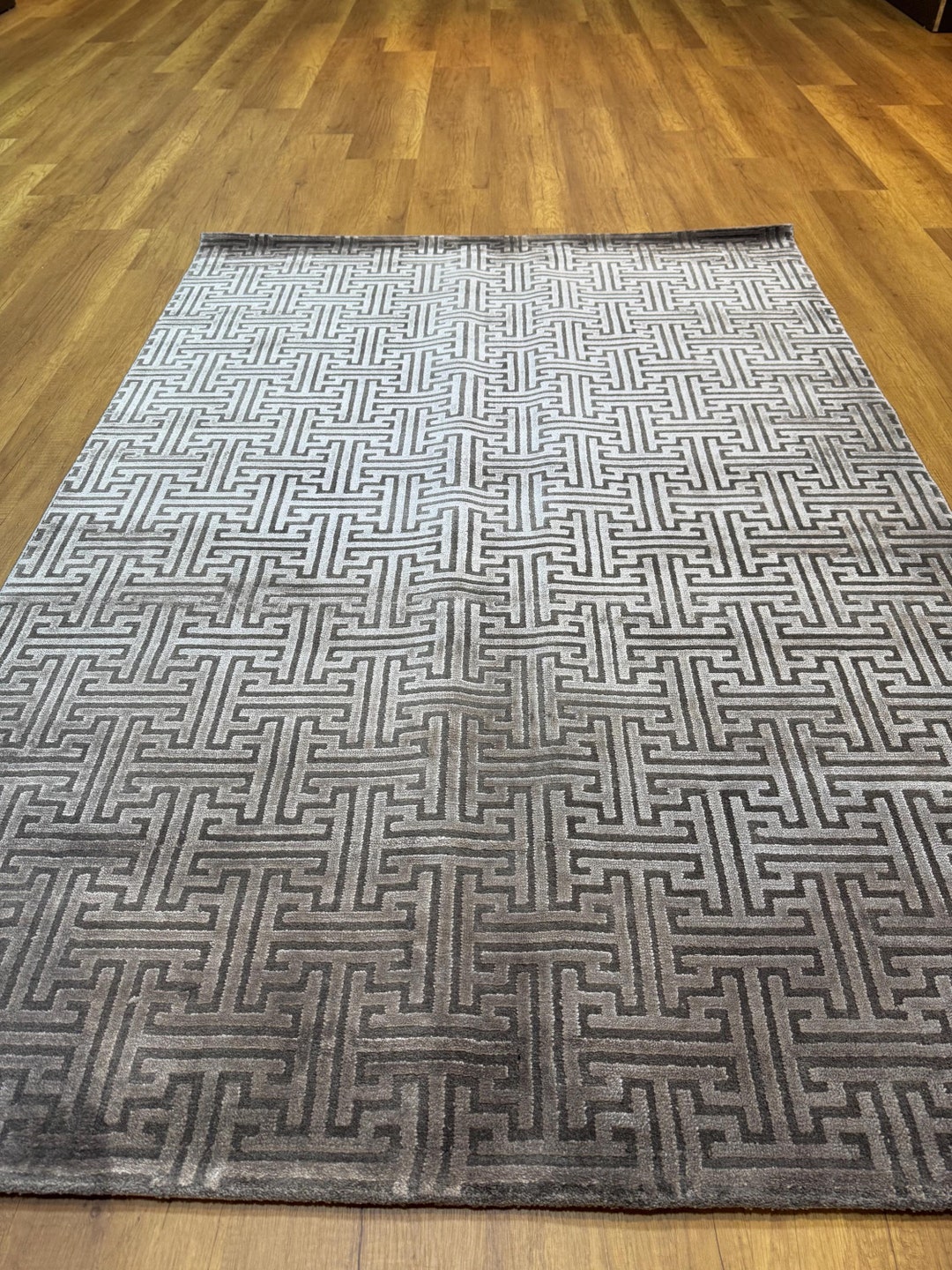 4x6 Accent Rug, Silk Area Rug, Geometric Design Rug, Contemporary Rug ...