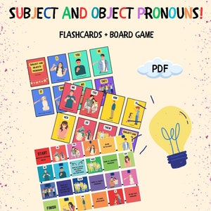 Subject and Object Pronouns FLASHCARDS - Etsy