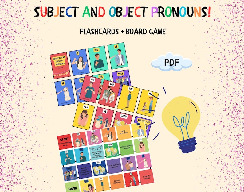 Subject and Object Pronouns FLASHCARDS - Etsy