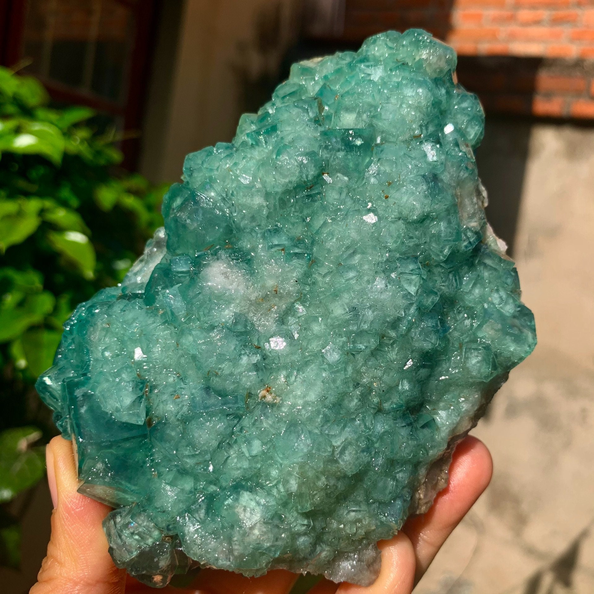 797g Natural Rough Green Fluorite Quartz Cluster From Congo, Gemstone ...
