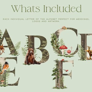 Woodland Animals Alphabet Printable Downloadable Forest Theme Decor Fox ...