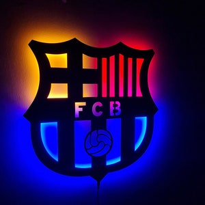 FC Barcelona LED Lighted Sign, Premium Football Club Artwork, Sleek ...