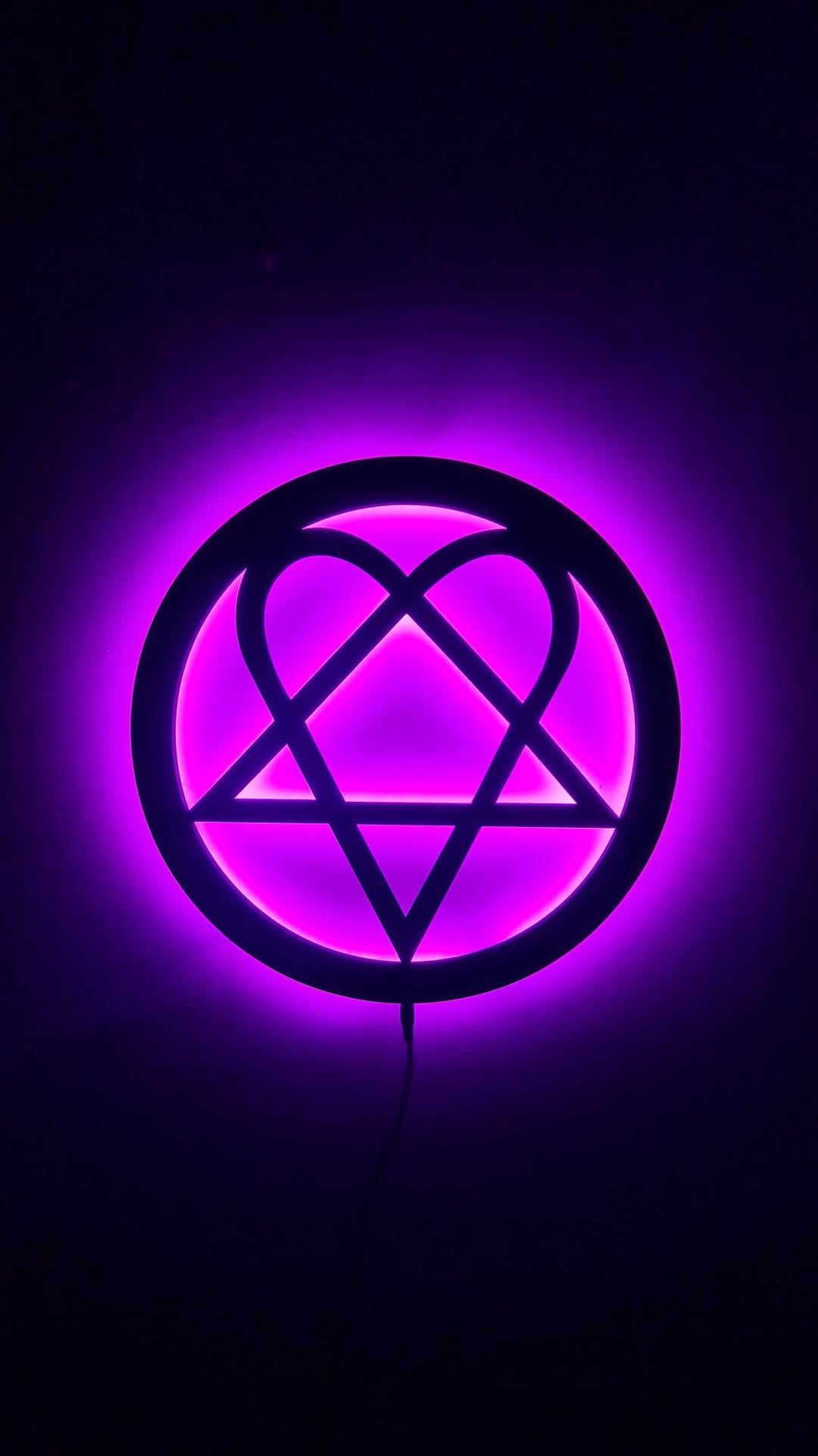 Heartagram Symbol Led Lighted Sign, Heartagram Home Decor Housewarming ...