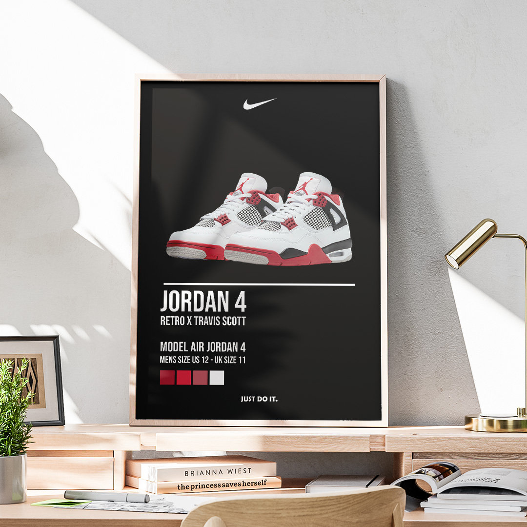 Nike Poster Motivational Quote BLACK DESIGN, Just Do It Poster, Set of ...