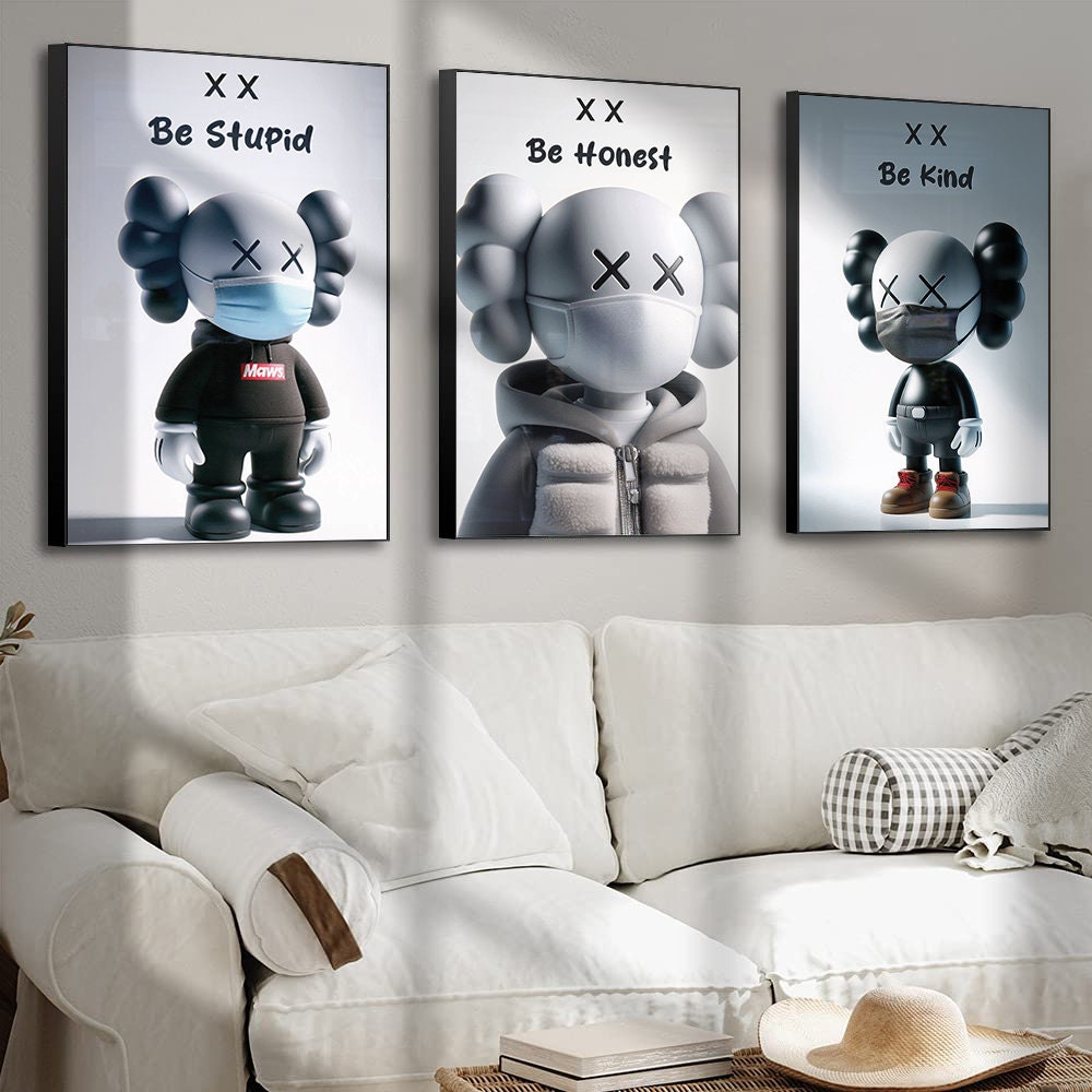 Hypebeast Figure Poster Set ,set of 3,printable KAWS Graffiti Poster ...