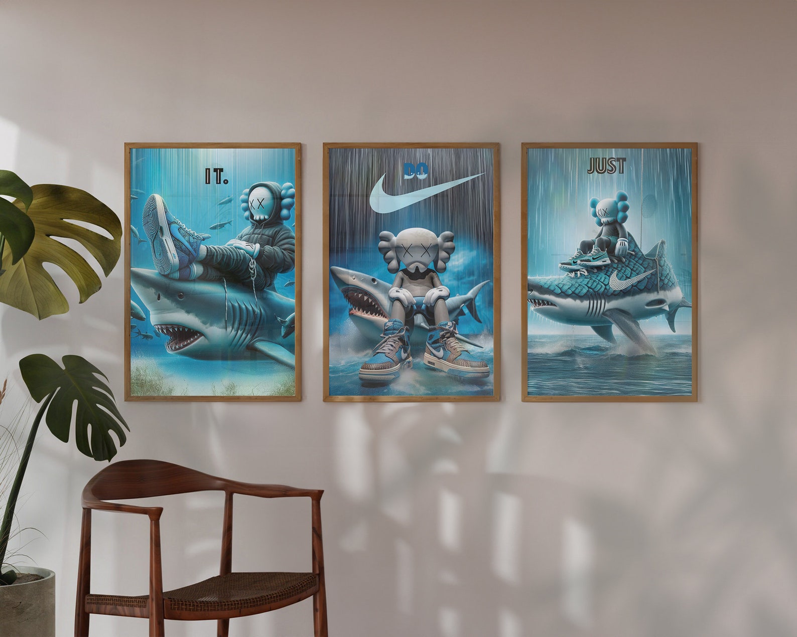 The Shark Hypebeast Figure Poster Set ,set of 3,printable KAWS Graffiti ...