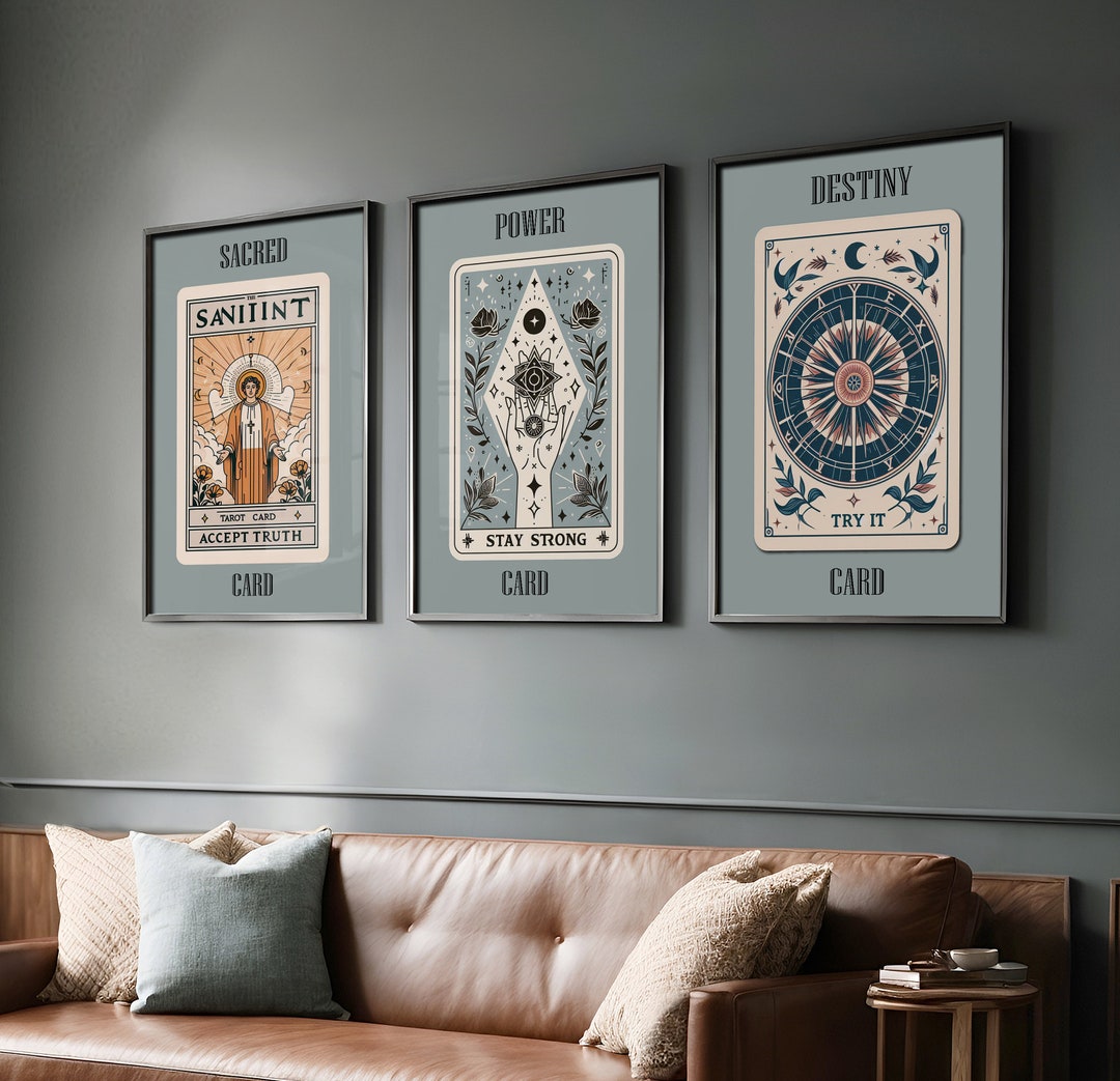 Tarot Poster Motivational Tarot BLACK DESIGN, Forever Poster, Set of 3 ...