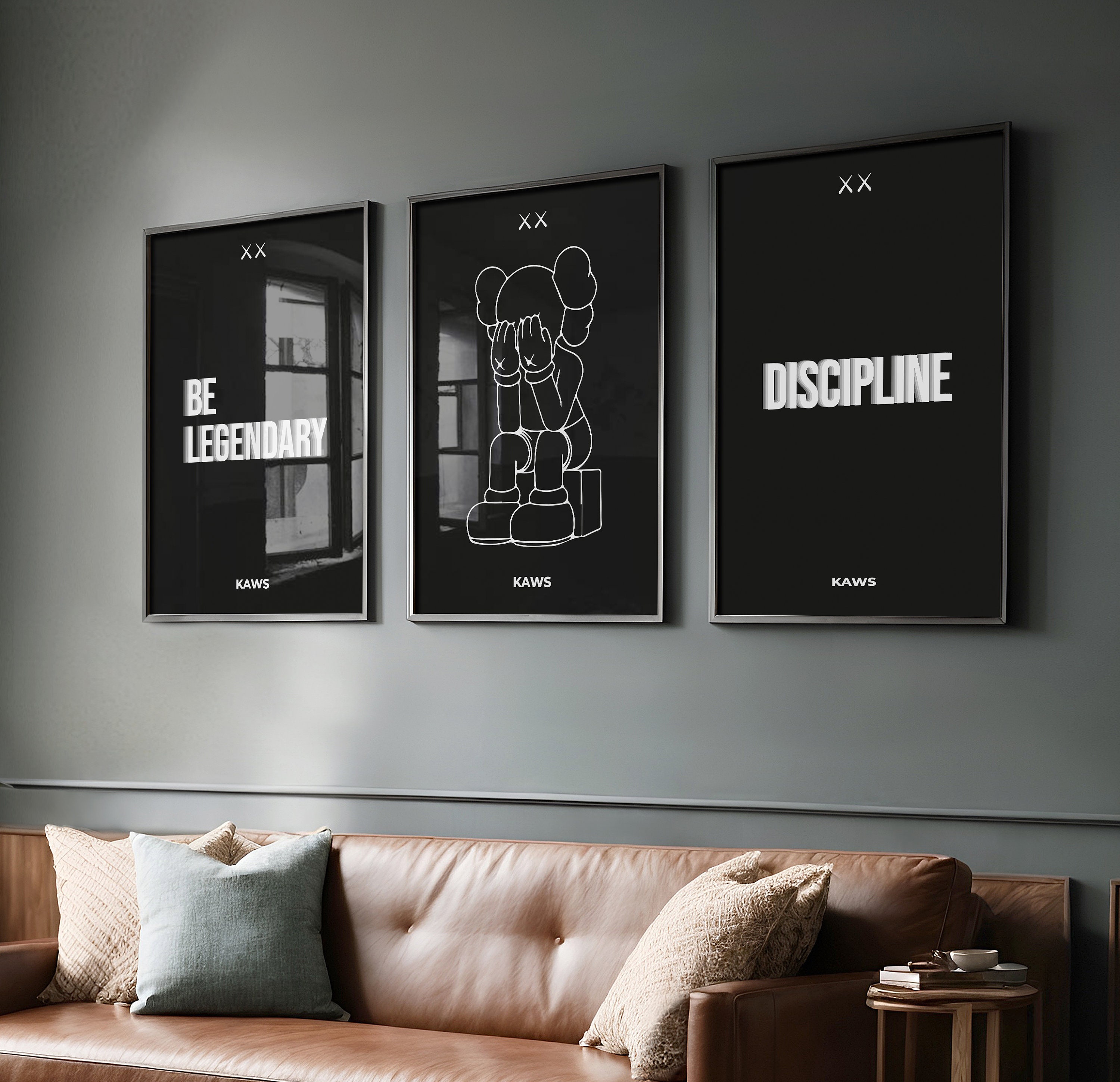 Set of 3 Kaws Poster, White DESIGN, Kaws Wall Art, Set of 3 Kaws ...