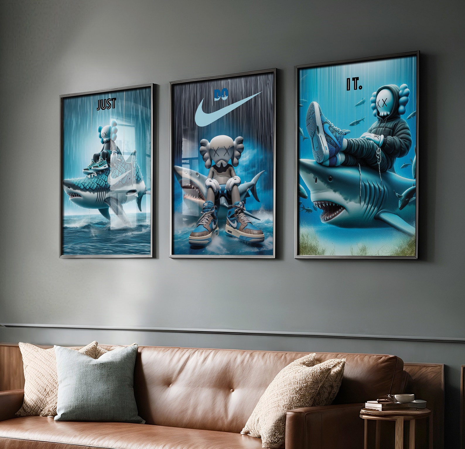 The Shark Hypebeast Figure Poster Set ,set of 3,printable KAWS Graffiti ...