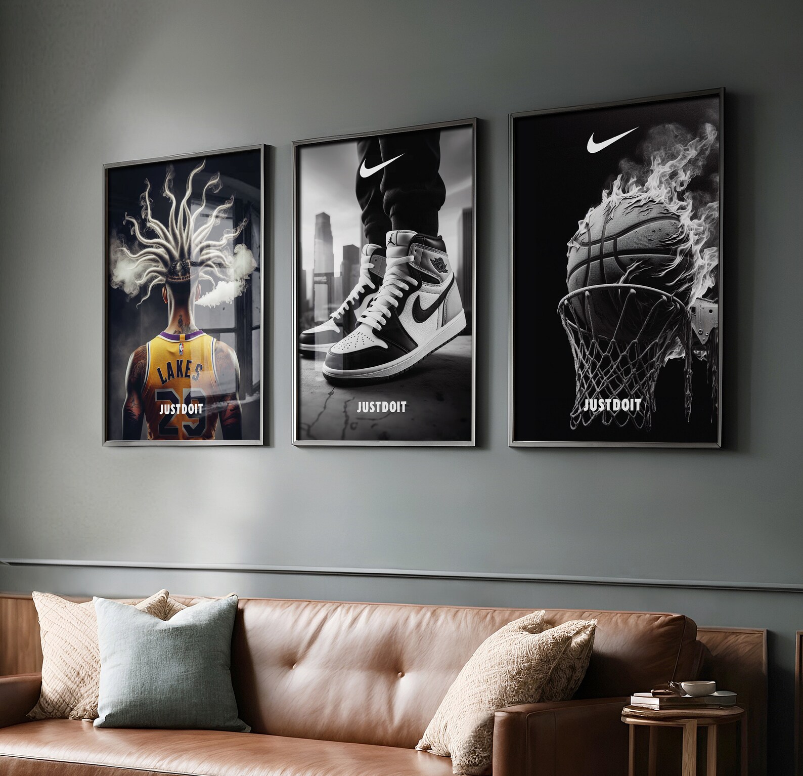 Nike Poster Motivational Quote BLACK DESIGN, Just Do It Poster, Set of ...