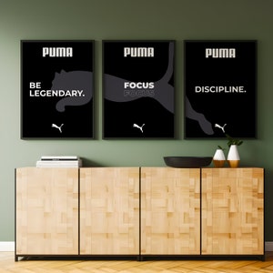 Puma Motivational Quote Poster Set: Black Design (digital Download) - Etsy
