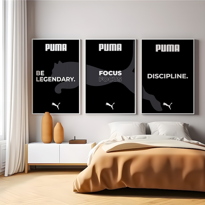 Puma Motivational Quote Poster Set: Black Design (digital Download) - Etsy