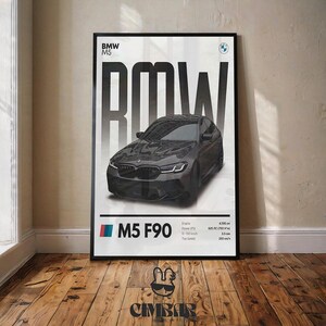 BMW M5 Poster Set: Black Design, Motivational Car Art (digital Download ...