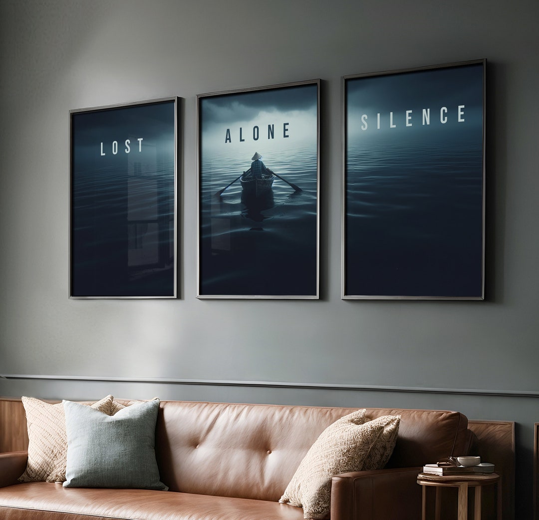 Lost, Alone, Silence Poster Set: Motivational Wall Art (digital ...