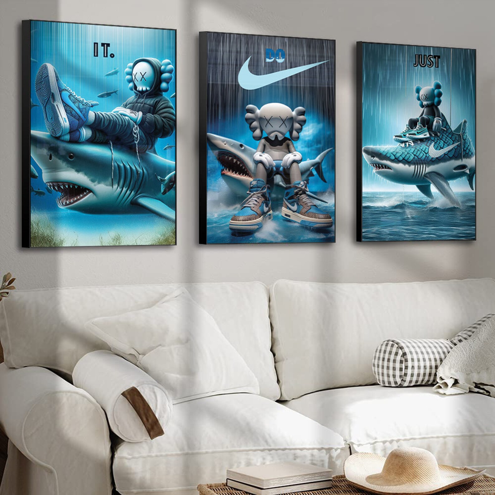 The Shark Hypebeast Figure Poster Set ,set of 3,printable KAWS Graffiti ...