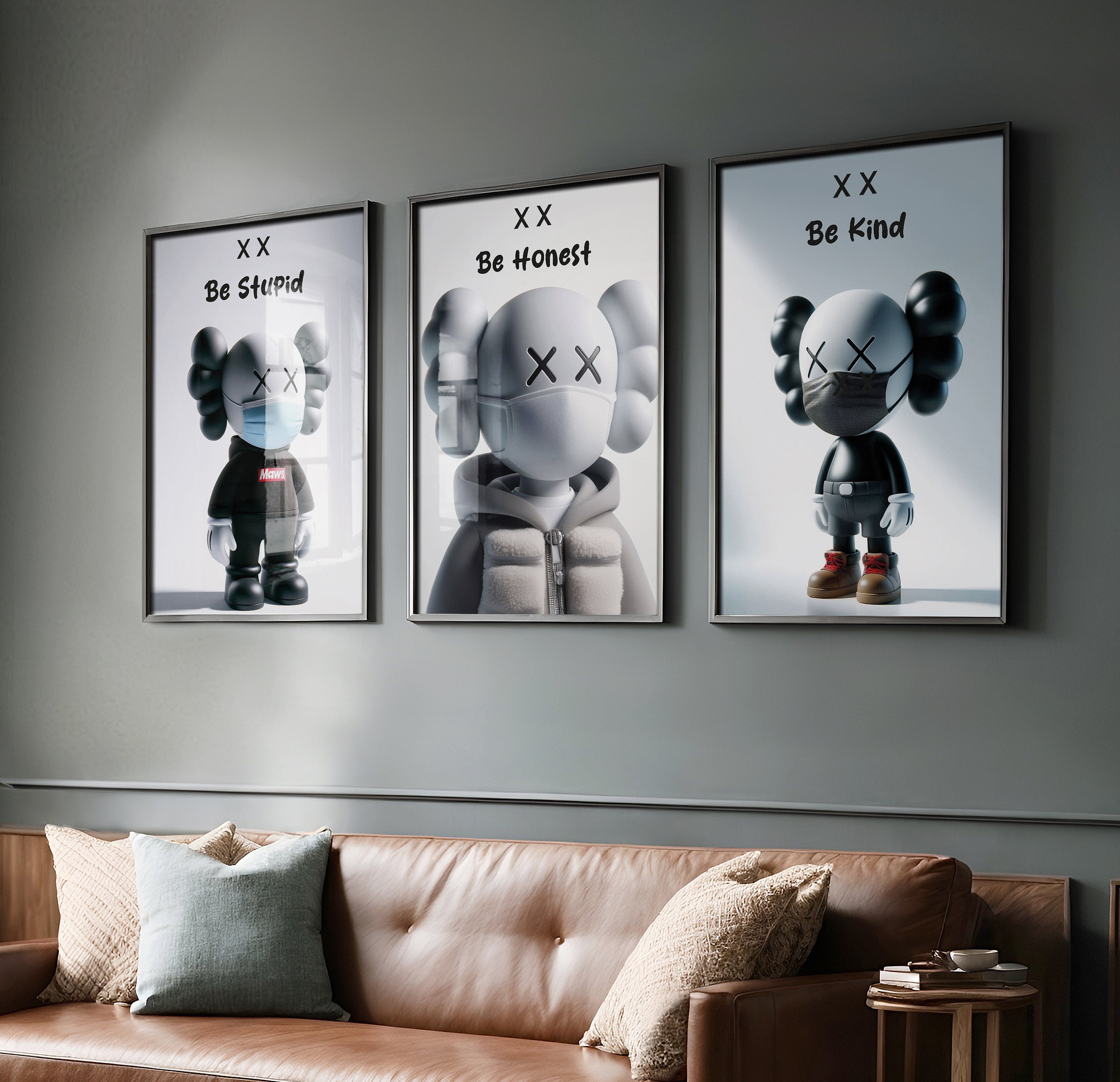 Hypebeast Figure Poster Set ,set of 3,printable KAWS Graffiti Poster ...
