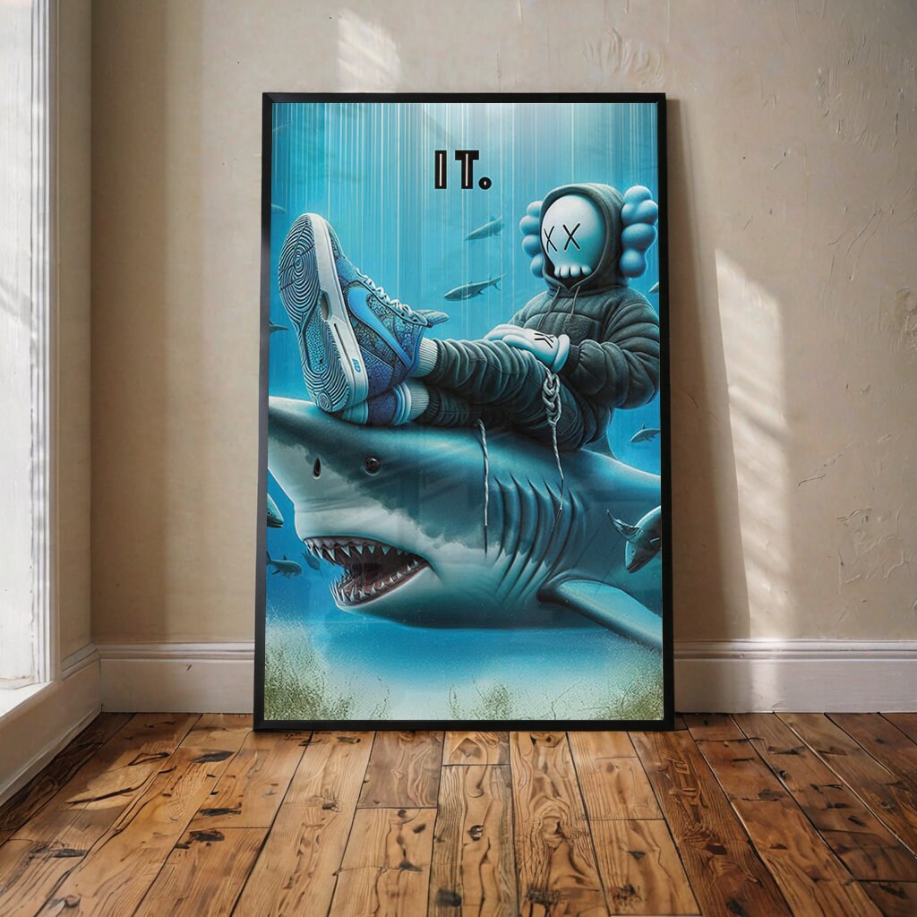 The Shark Hypebeast Figure Poster Set ,set of 3,printable KAWS Graffiti ...