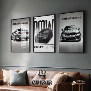 BMW M5 Poster Set: Black Design, Motivational Car Art (digital Download ...