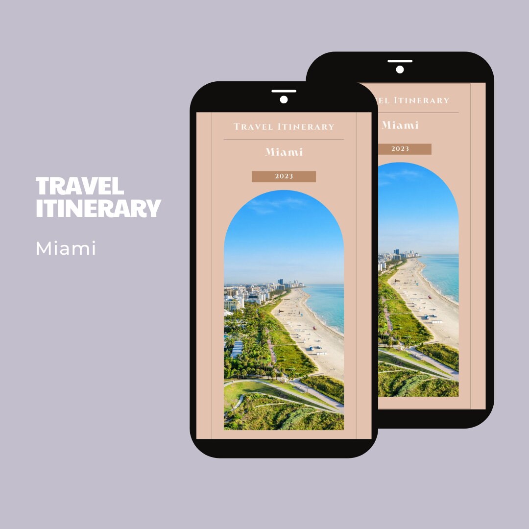 Travel Itinerary Miami - Etsy