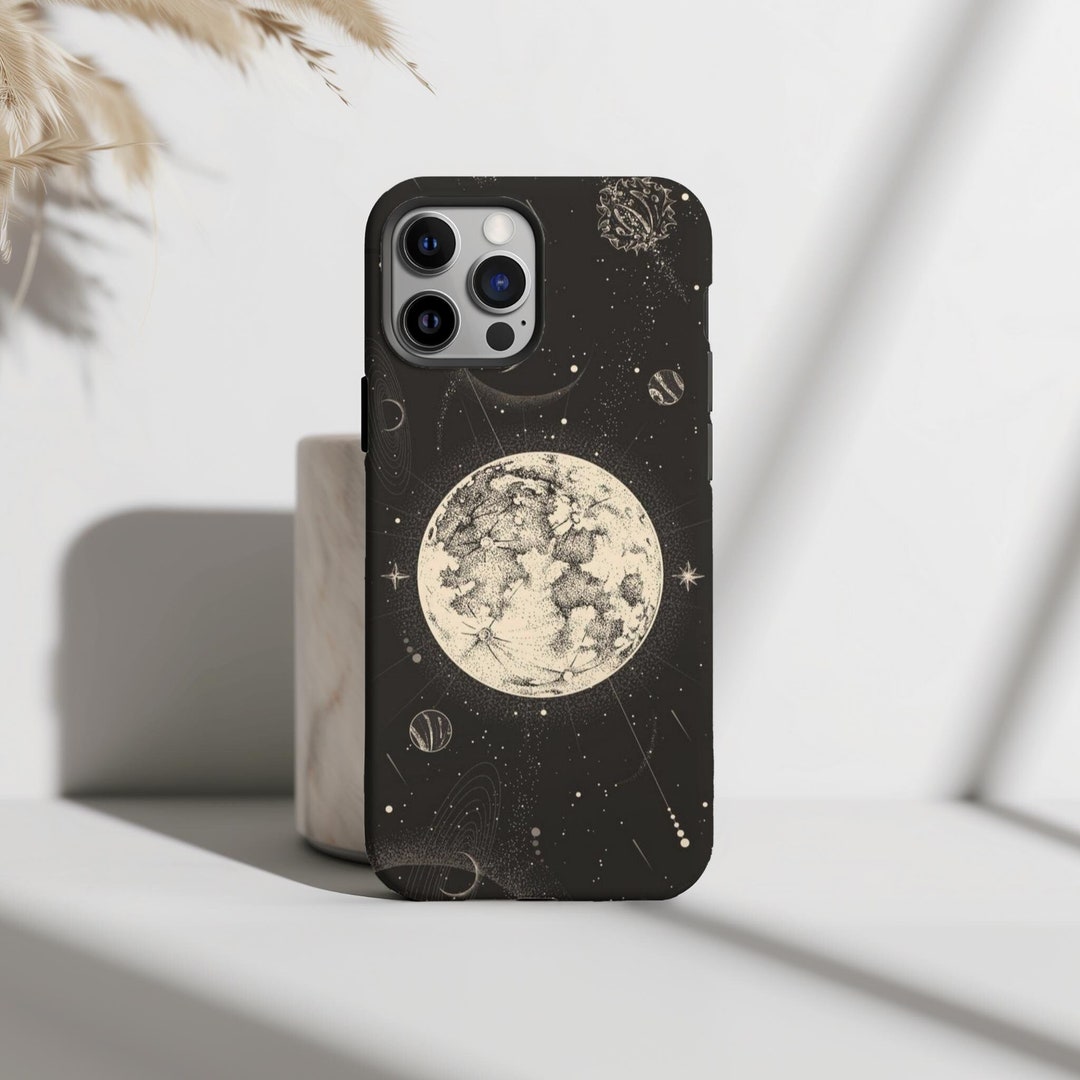 Full Moon Phone Case, Gothic Tough Casing, iPhone 16 15 Samsung Galaxy ...