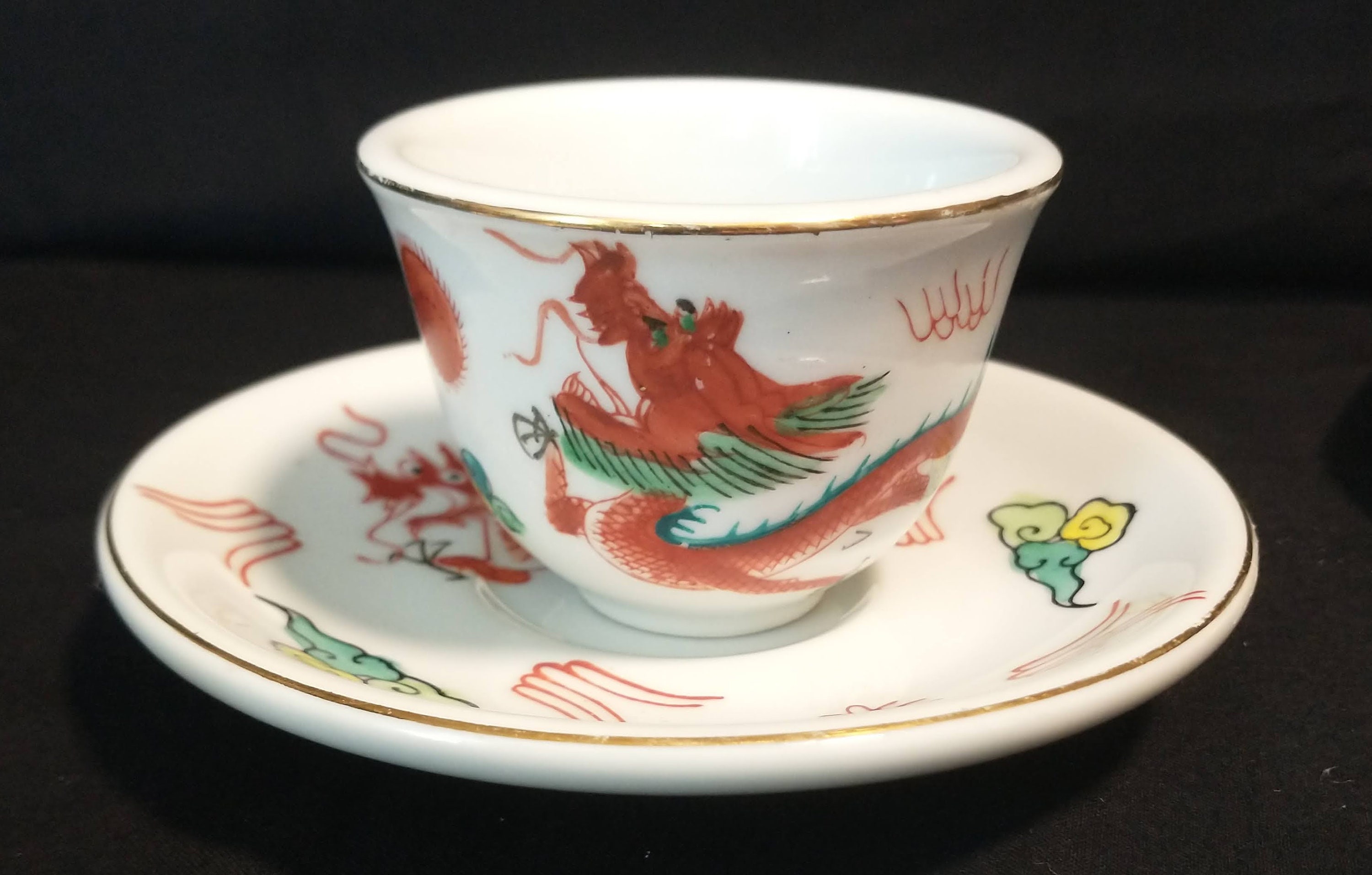 Vintage Chinese Dragon Tea Cup and Saucer Set - 2 Pc. - Etsy