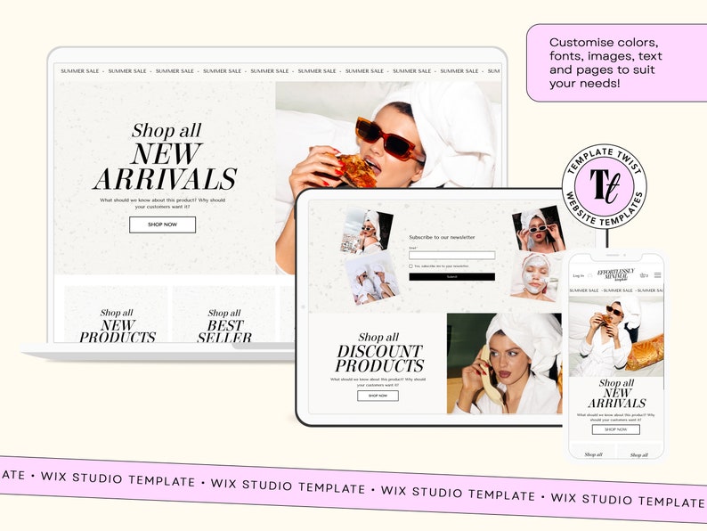 White Minimal Ecommerce Website Template: Wix Studio Theme - Etsy