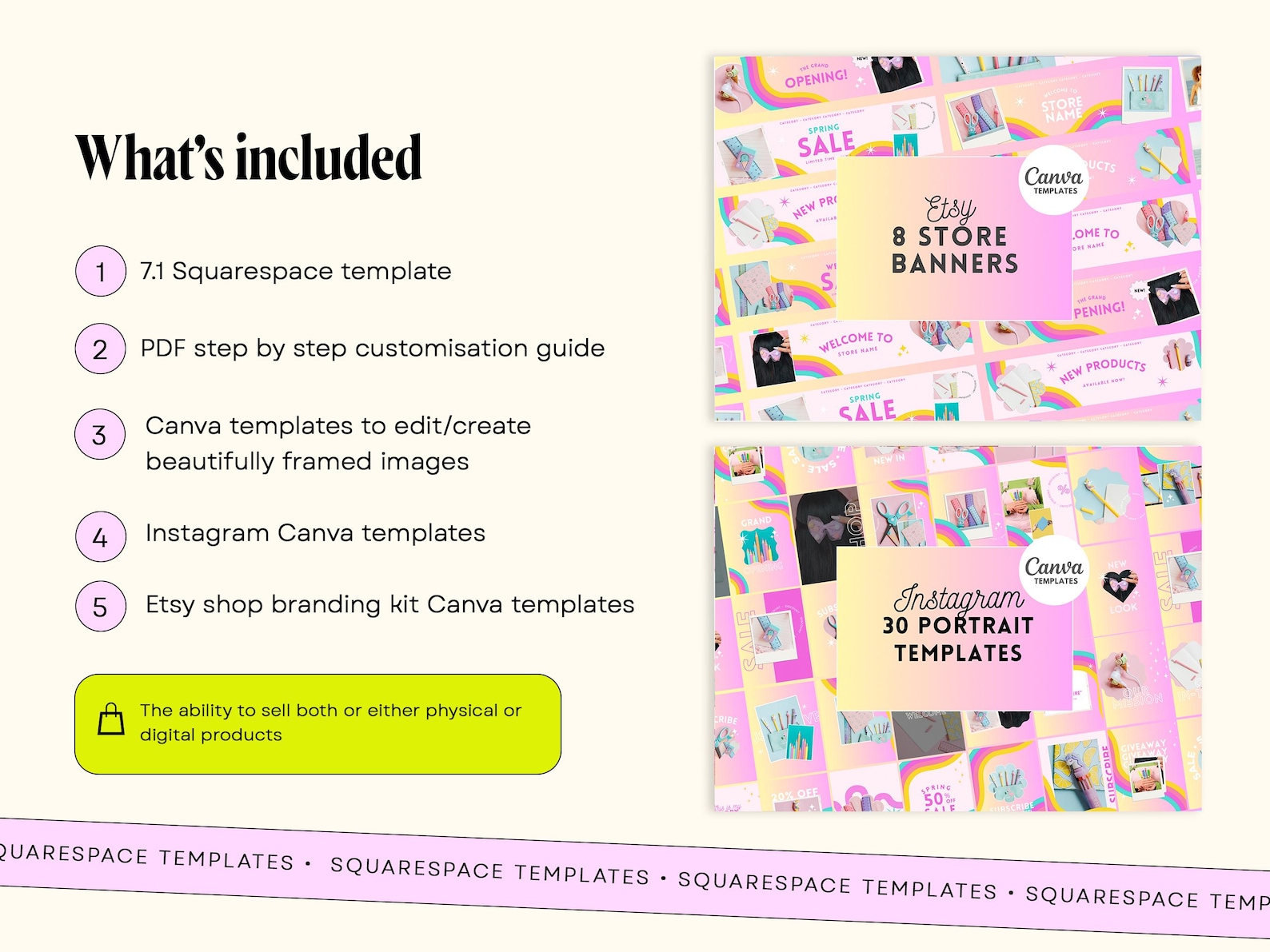 Colorful Website, Squarespace Template, Bold Website Template, Template ...