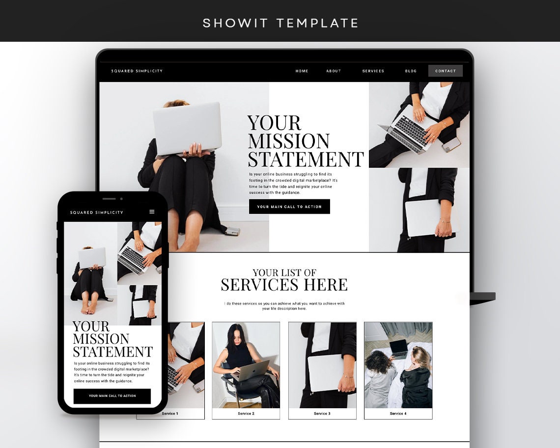 Showit Template, Showit, Website Template, Simple Website, Coach ...