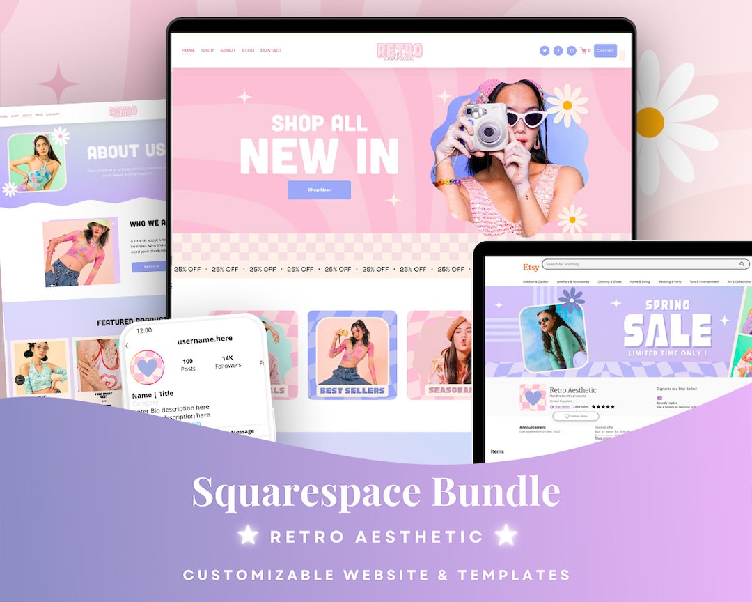 Retro Aesthetic Website, Retro Squarespace, Squarespace Theme ...