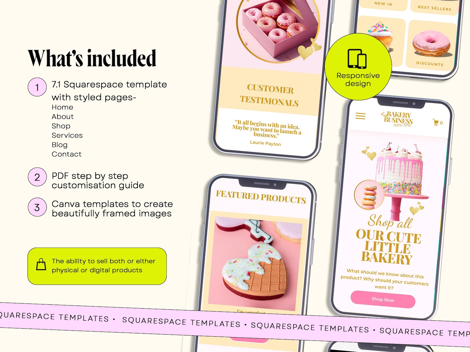 Pastel Bakery Website, Ice Cream Website, Food Website, Squarespace ...
