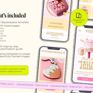 Pastel Bakery Squarespace Template: Food Blog Website - Etsy