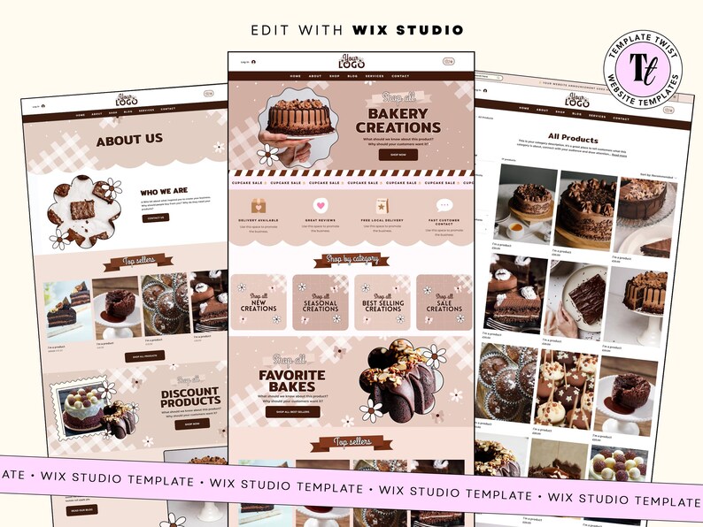 Bakery Website, Website Template, Wix Studio, Baking Website, Wix ...