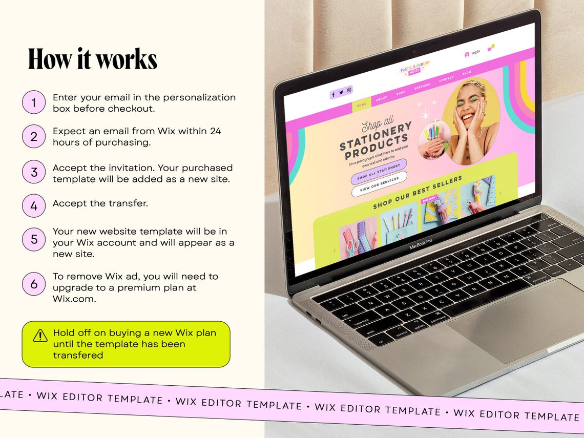 Colorful Wix Website Template: Funky Design, Branding Bundle - Etsy