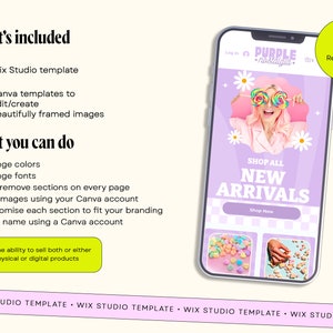 Purple Retro Wix Studio Template: Bright Ecommerce Website - Etsy