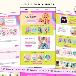 Bright Rainbow Wix Website Template: Bold Design - Etsy