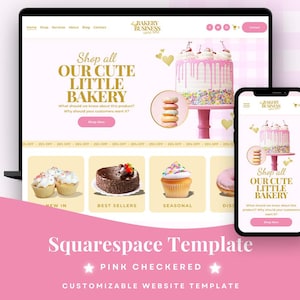 Pastel Bakery Squarespace Template: Food Blog Website - Etsy