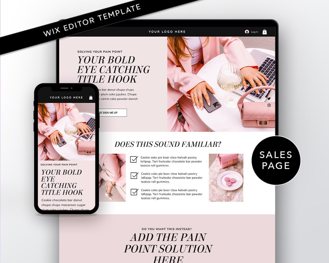 Faceless Sales Page Template, One Page Template, One Page Website ...