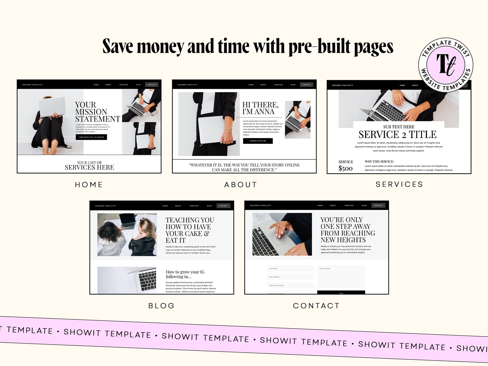 Showit Template, Showit, Website Template, Simple Website, Coach ...