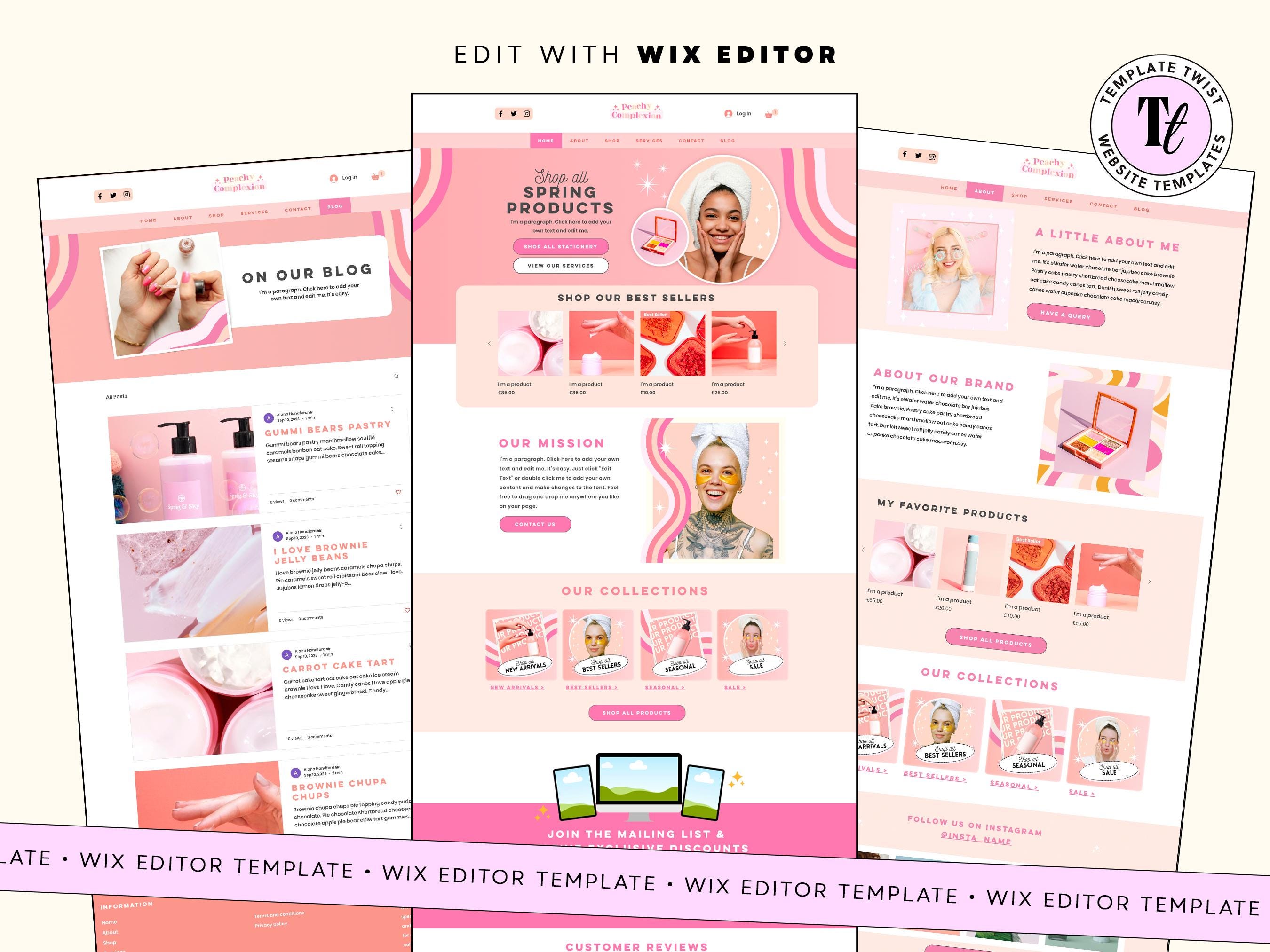 Peach Website, Colorful Website Website Template, Wix Template, Wix ...